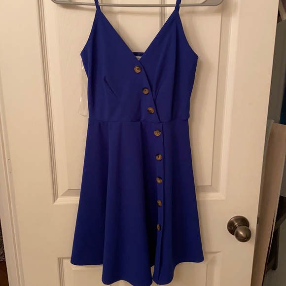 Dresses | Royal Blue Mid Dress With Button Accents | Poshmark